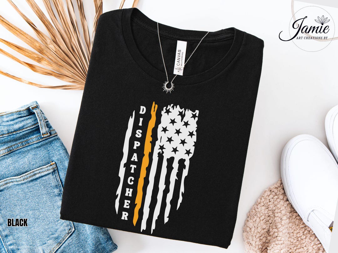 911 Dispatcher Shirt, Thin Gold Line Tshirt, 911 Dispatch Appreciation ...