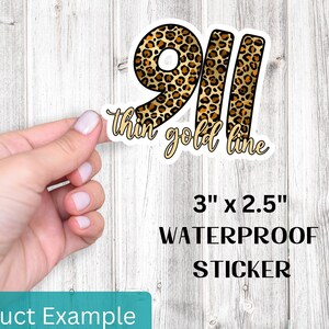 Thin Gold Line 911 Sticker, 911 Dispatch Vinyl Decal Sticker, 911 ...