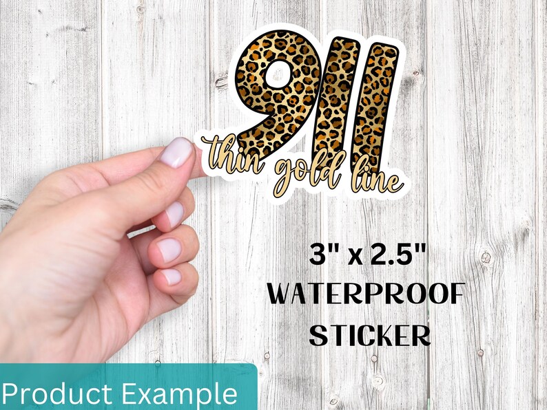 Thin Gold Line 911 Sticker, 911 Dispatch Vinyl Decal Sticker, 911 ...