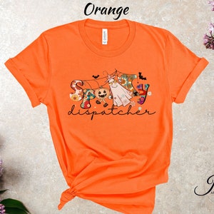 Spooky Dispatcher Shirt, Halloween 911 Operator Tee, Thin Gold Line ...