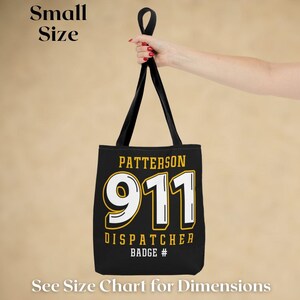 Custom Police Dispatcher Tote Bag for 911 Dispatcher Shift Bag for ...