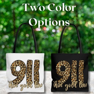 Thin Gold Line Police Dispatcher Tote Bag for First Responder Shift Bag ...