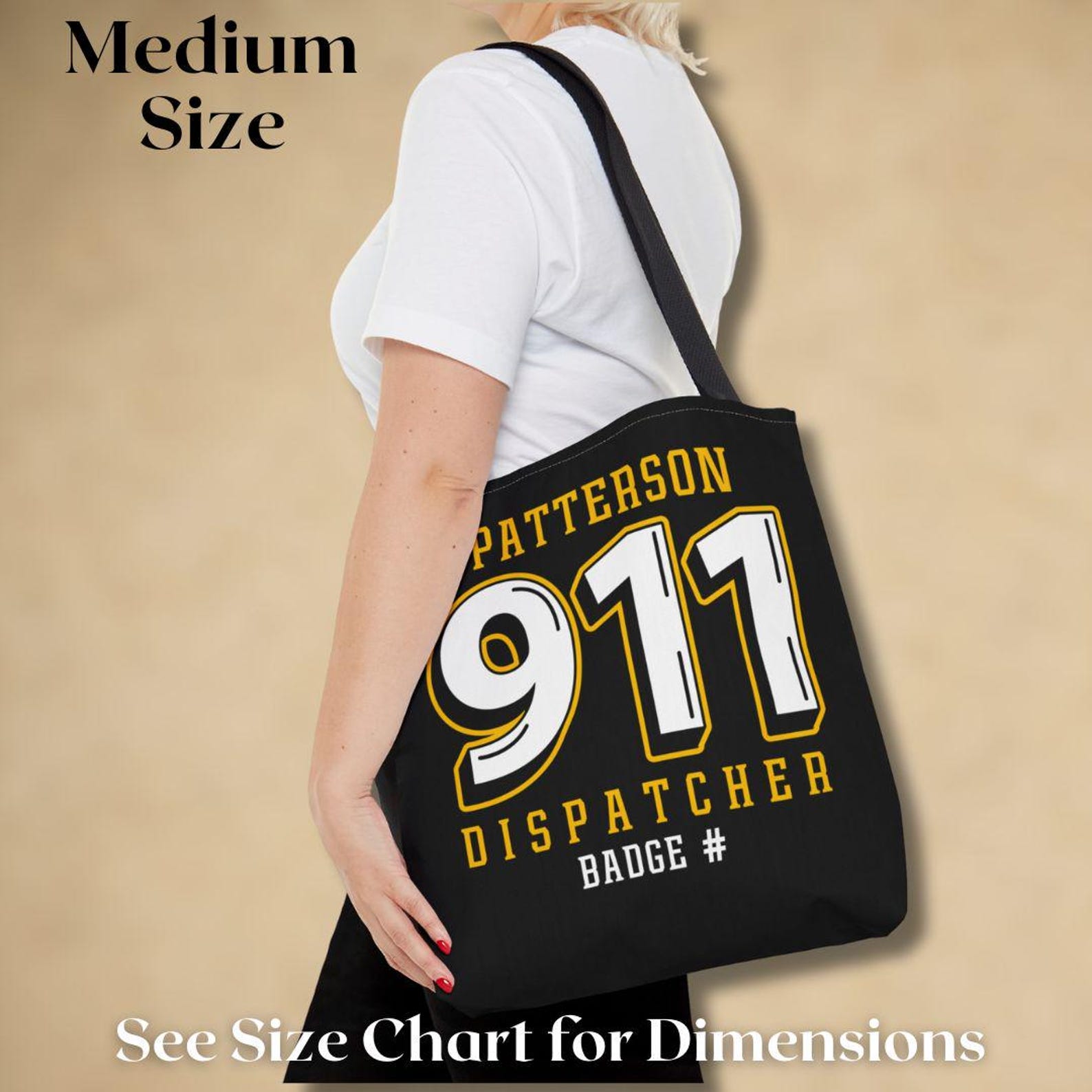 Custom Police Dispatcher Tote Bag for 911 Dispatcher Shift Bag for ...