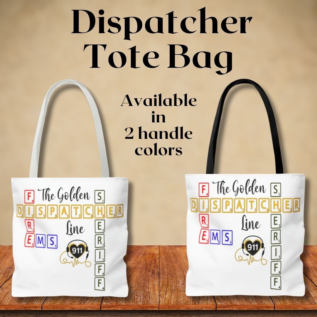 Fun Thin Gold Line Dispatcher Tote Bag for Fire, Sheriff and EMS 911 ...