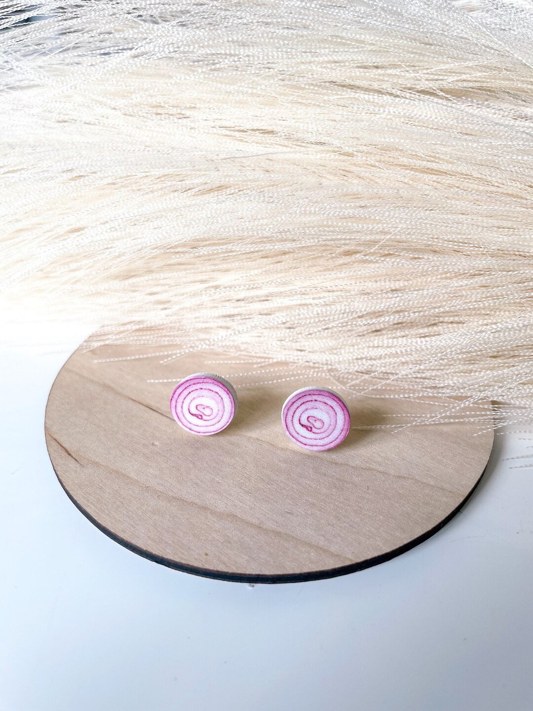Mini Onion Slice Stud Earrings ,food-inspired Acrylic Jewelry - Etsy