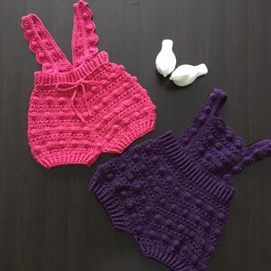 Crochet PATTERN Daphne Baby Romper Playsuit Diaper Cover Pattern N 492 ...