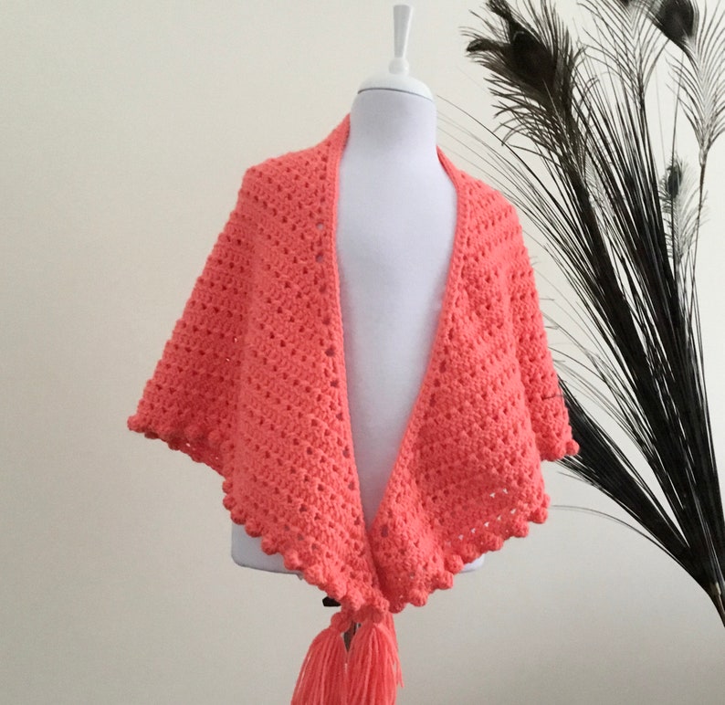PDF Crochet PATTERN Mia Baby Girl Triangular Shawl With Hood Option N ...