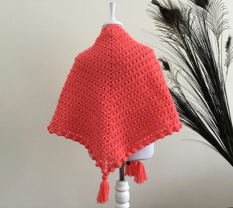 PDF Crochet PATTERN Mia Baby Girl Triangular Shawl With Hood Option N ...