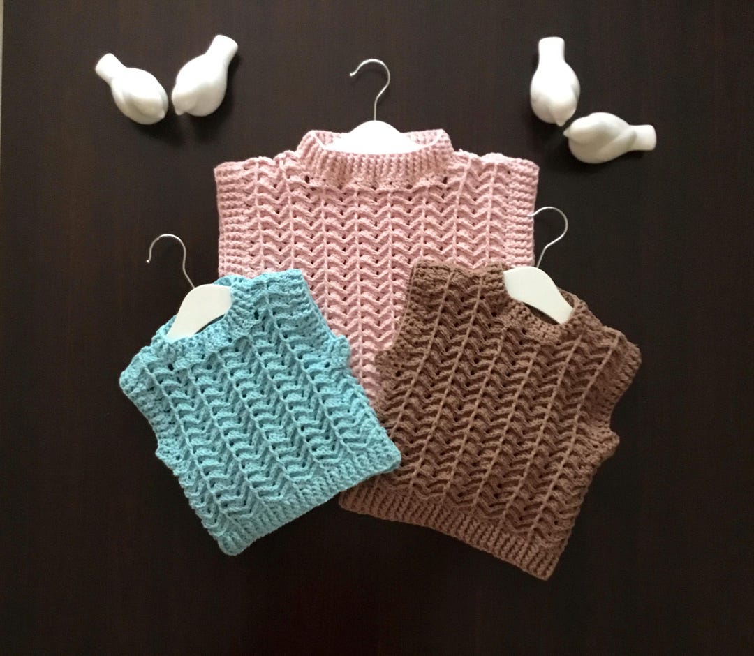 Crochet PATTERN Autumn Breeze Vest Pattern N696 Baby 0-6 Months Toddler ...
