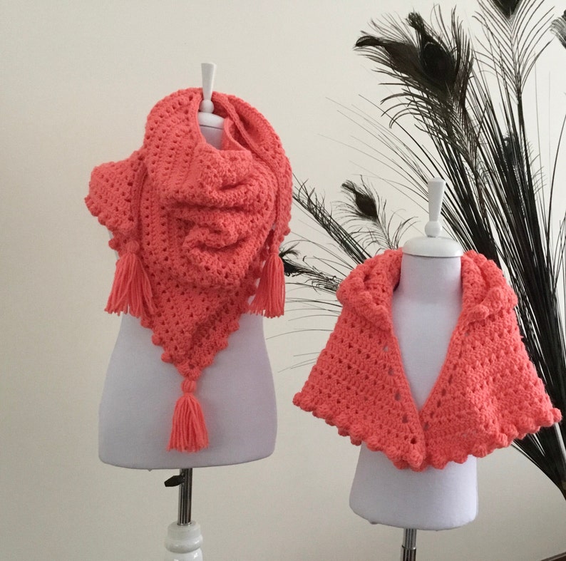 Crochet PATTERN Mia Baby Girl Triangular Shawl & Hooded Shawl - Etsy