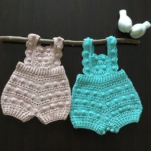 Crochet PATTERN Daphne Baby Romper Playsuit Diaper Cover Pattern N 492 ...