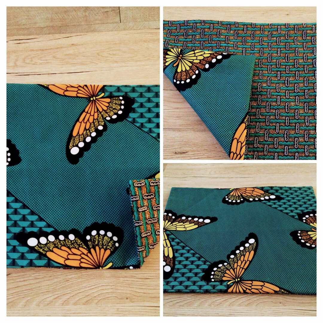 Set de table en wax coton et wax polyester imprimé papillons dominance ...