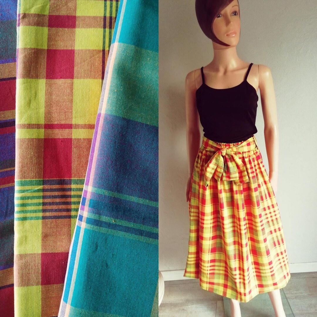 Maxi or Short Madras Skirt, Madras Length Options, Various Colors ...