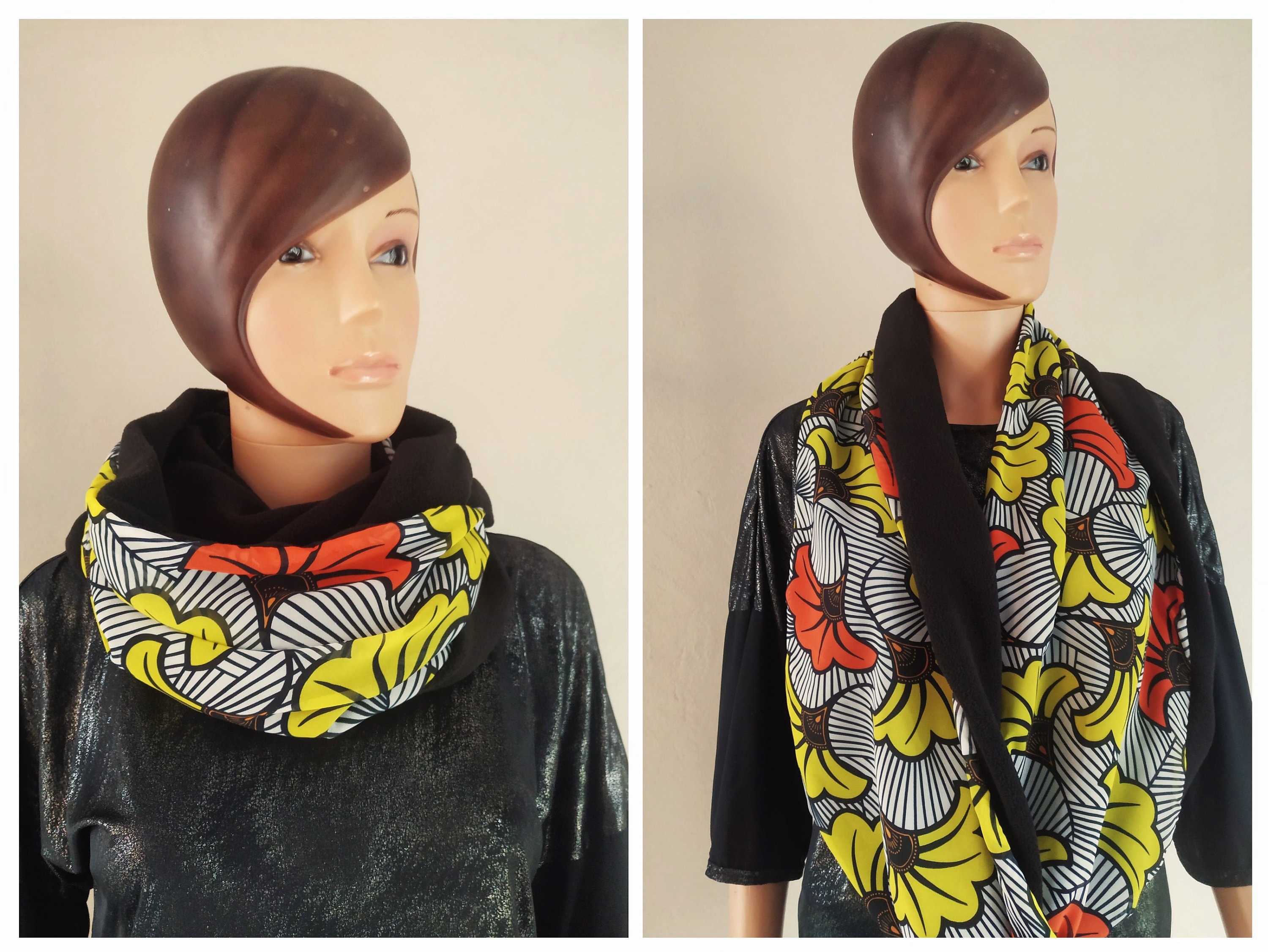 Circular Snood Scarf Bimaterial Fleece and Veil Wax Wedding - Etsy