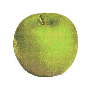 Green Apple Cross Stitch Pattern, Printable Embroidery (PDF) - Etsy