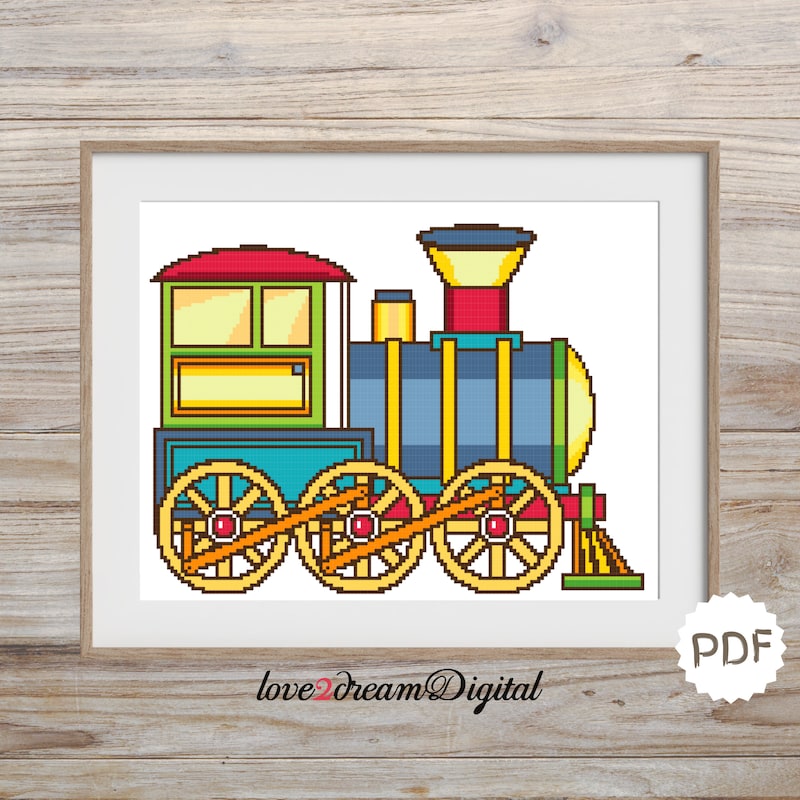 Train Cross Stitch - Etsy