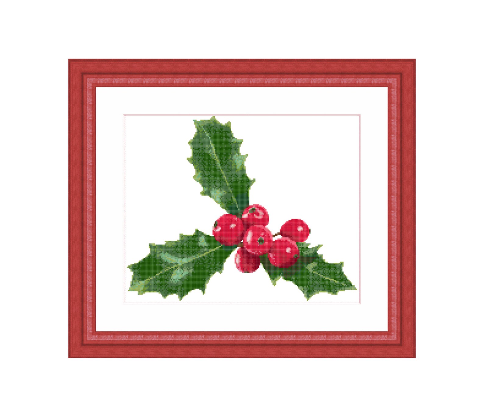 Holly Berry Cross Stitch Pattern Instant Download Xmas Cross - Etsy