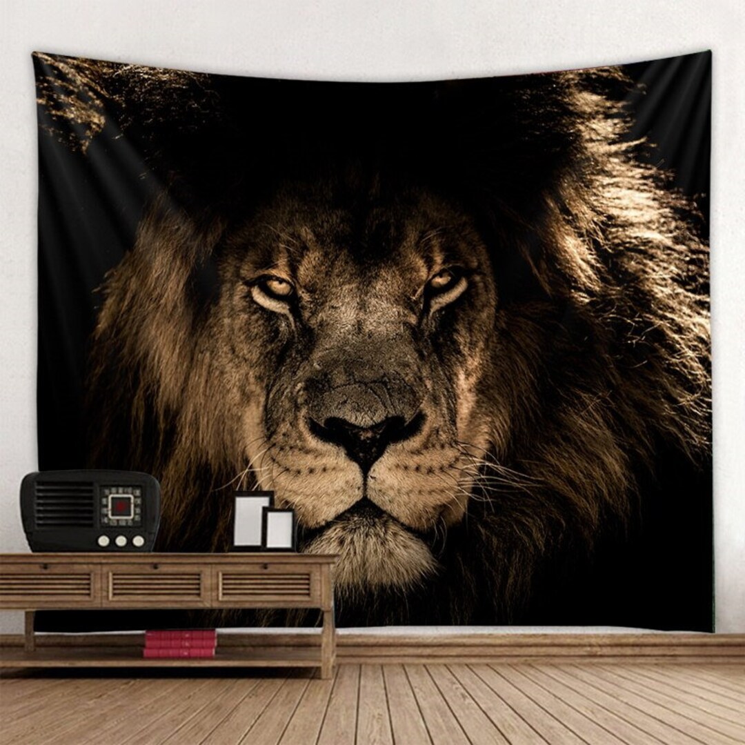 Lion Tapestry Wall Hanging African Wild Animals Tapestries Wall Art ...