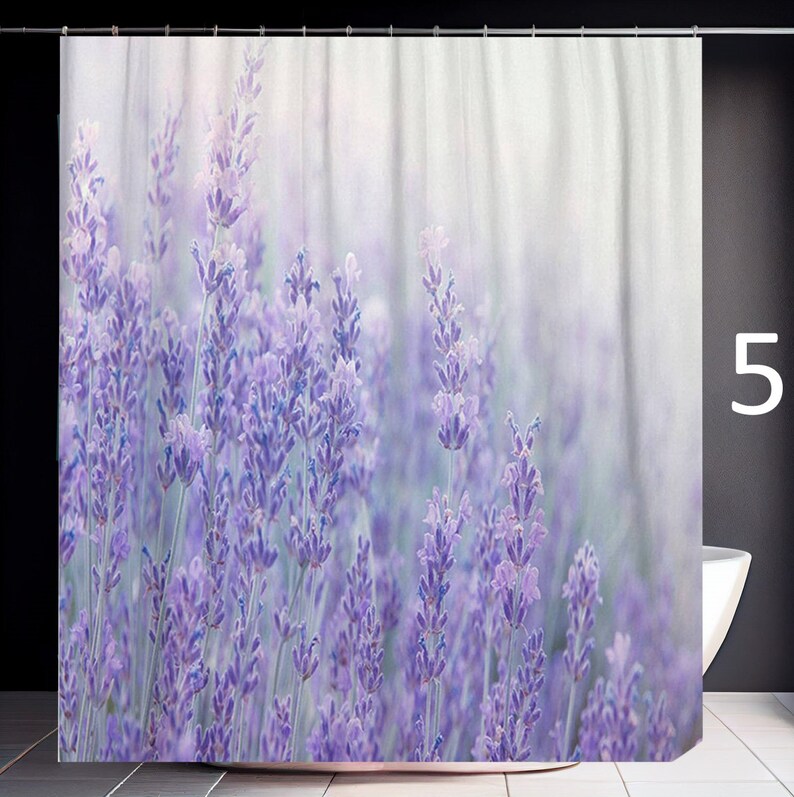Lavender Shower Curtain Lavander Flowers Bath Decor Purple - Etsy