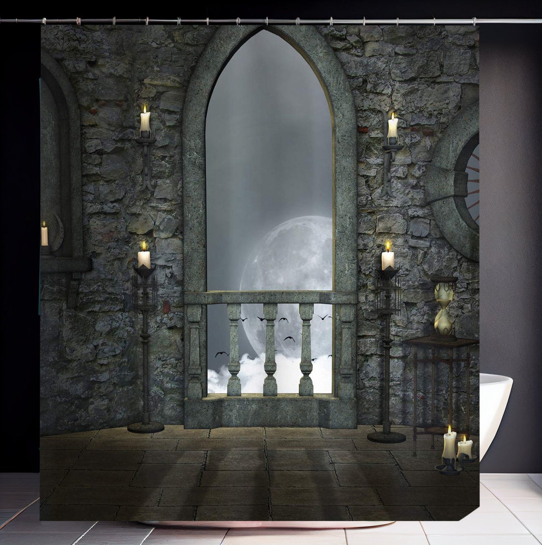Gothic Shower Curtain Gothic Architecture, Doorway, Door, Arches, Dark ...
