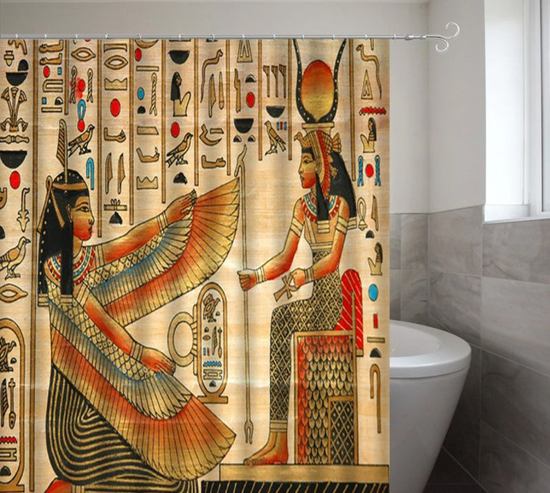 Egyptian Shower Curtain Ancient Egypt Theme Bath Decor Washable ...