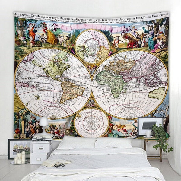 World Map Tapestry - Etsy