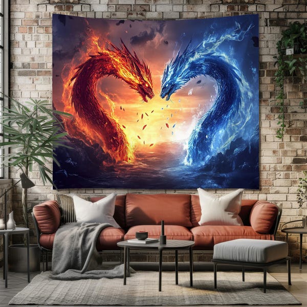 Blue Dragon Tapestry - Etsy UK