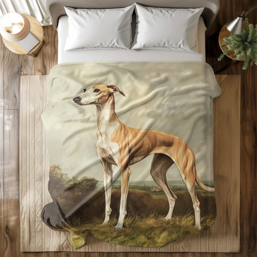 Whippet Dog Blanket – Elegant Whippet Art Design – Cozy Throw for Dog ...