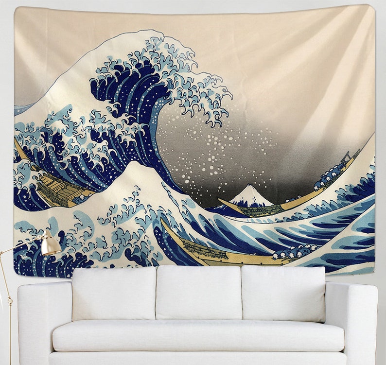 The Great Wave Tapestry, the Wave off Kanagawa Wall Hanging Japanese ...