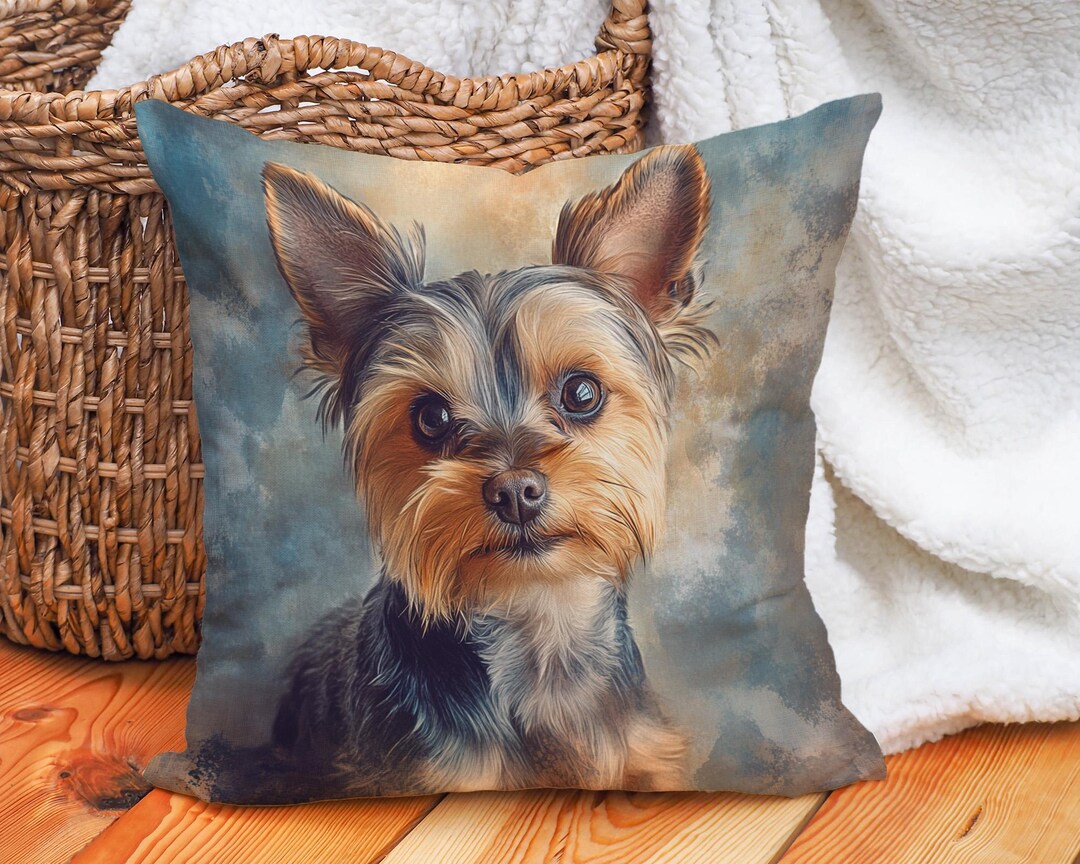 Yorkshire Terrier Cushion Cover – Adorable Yorkie Dog Pillow Cover ...