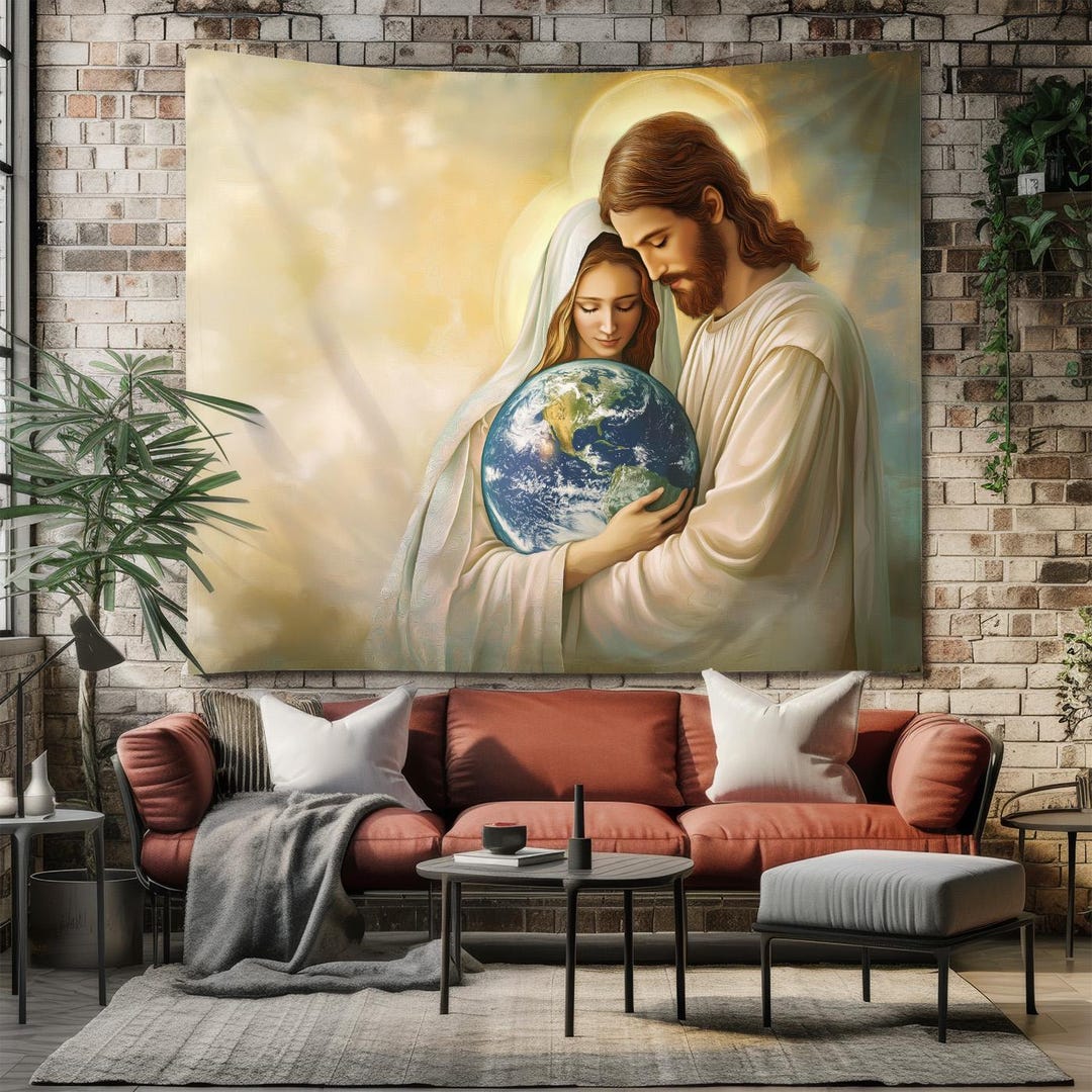 Jesus and Mary Religious Art Tapestries - Christian Spiritual Home ...