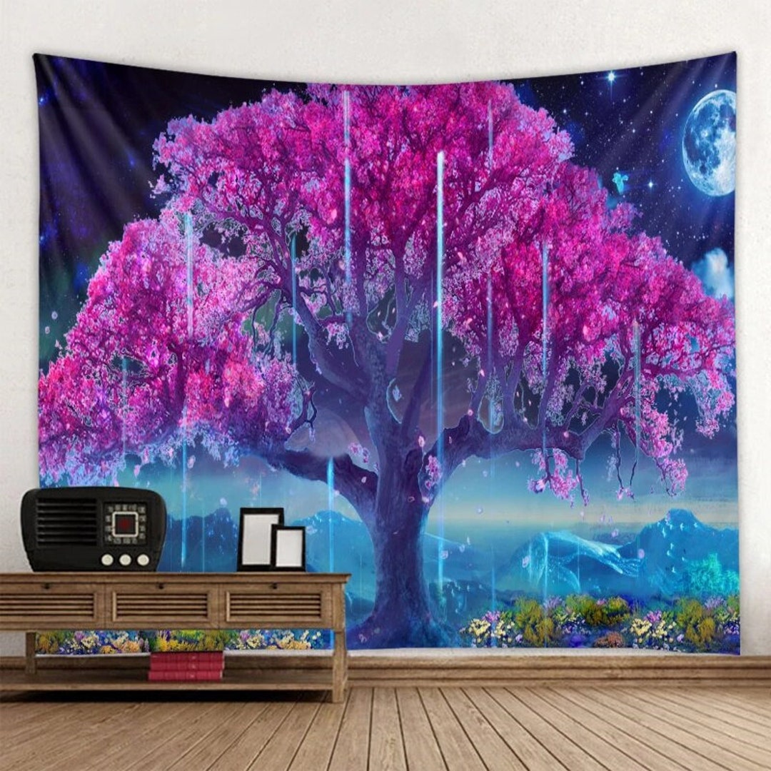 Fantasy Tree Tapestry Fantasy Forest World Landscape Scenery Wall ...