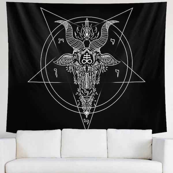 Tapestry Satanic Baphomet Decor Wall - Etsy