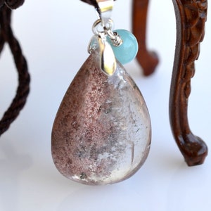 Lodolite Pendant, Phantom Quartz Pendant, Pink Lodolite, Gemstone ...