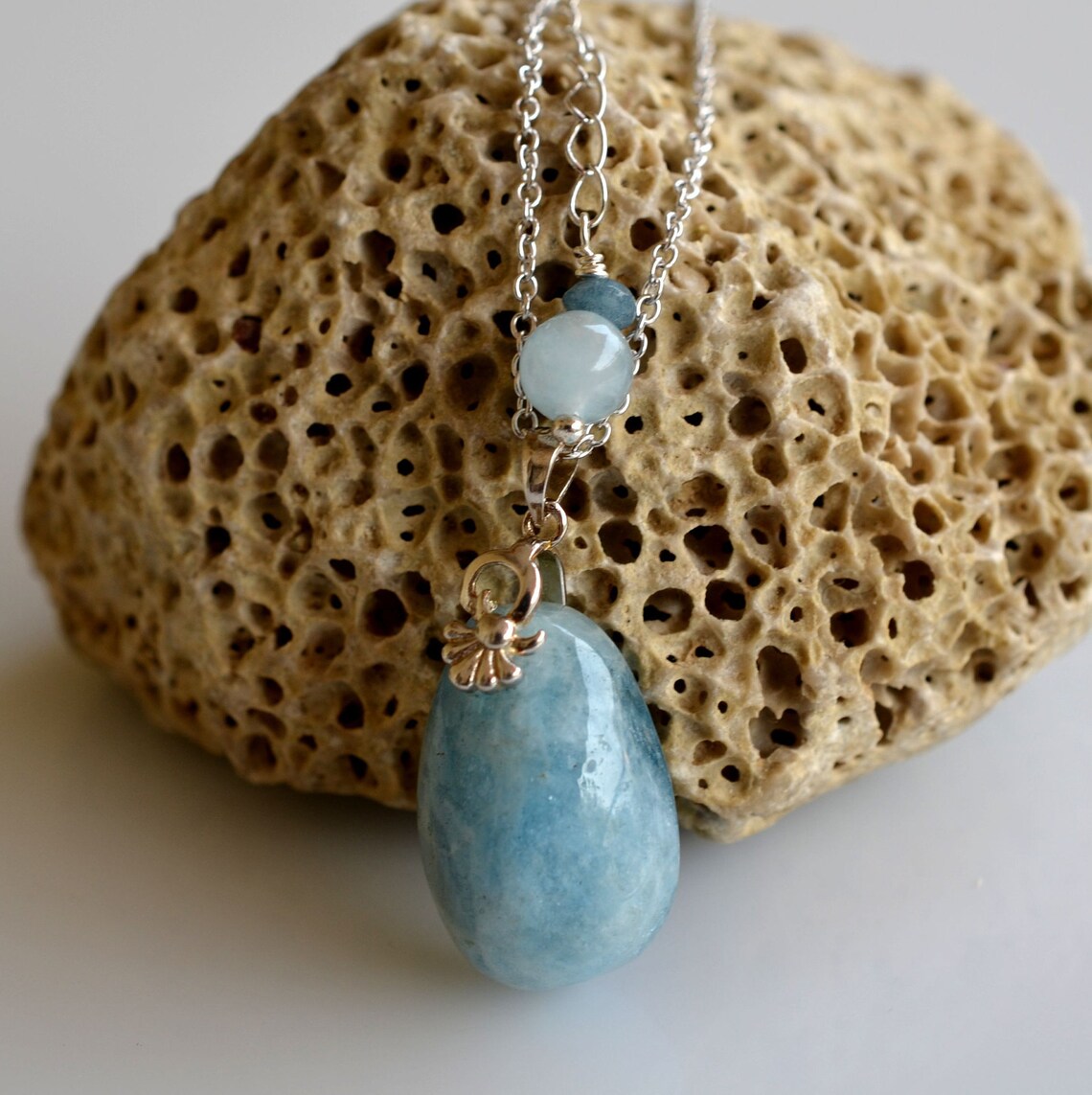 Aquamarine Pendant Aquamarine Necklace Gemstone Pendant | Etsy