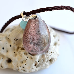 Lodolite Pendant, Phantom Quartz Pendant, Pink Lodolite, Gemstone ...
