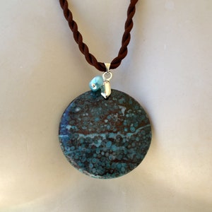 Shell Fossil Pendant, Blue and Brown Fossil Pendant, Shell Fossil ...