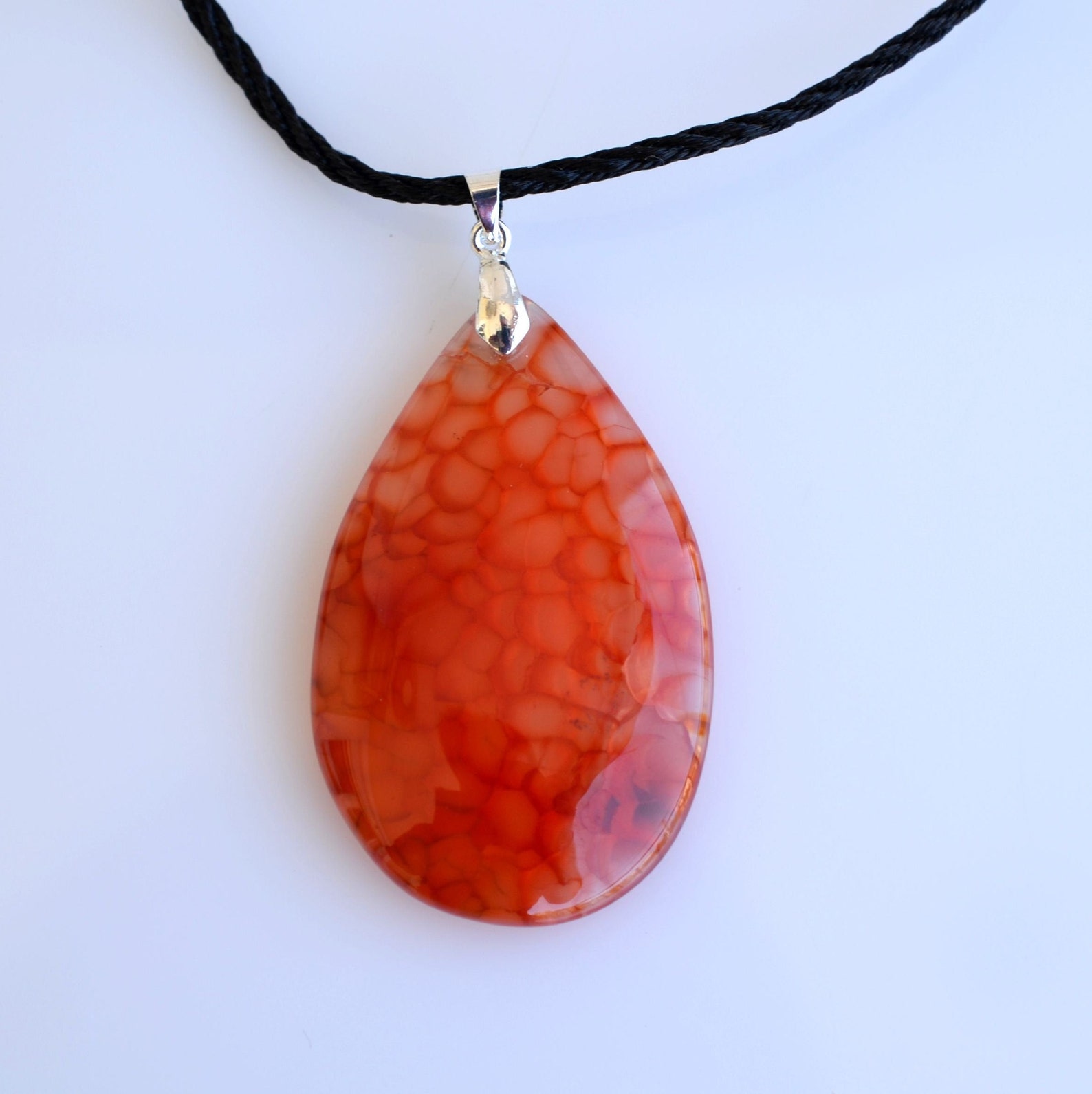 Orange Agate Pendant Orange Agate Necklace Gemstone Pendant - Etsy