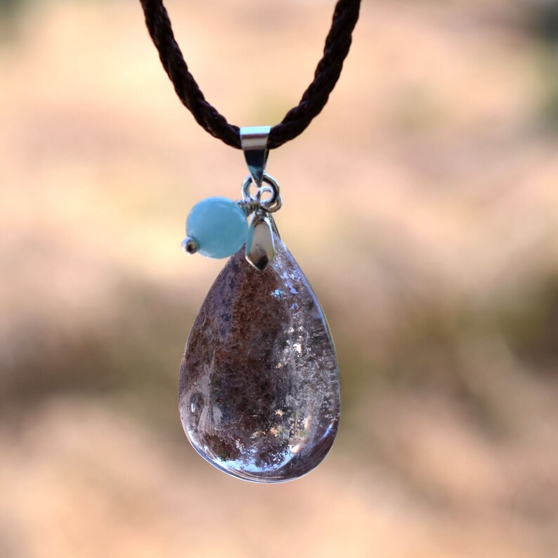 Lodolite Pendant Phantom Quartz Pendant Pink Lodolite - Etsy