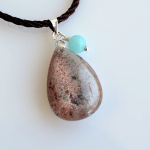 Lodolite Pendant, Phantom Quartz Pendant, Pink Lodolite, Gemstone ...