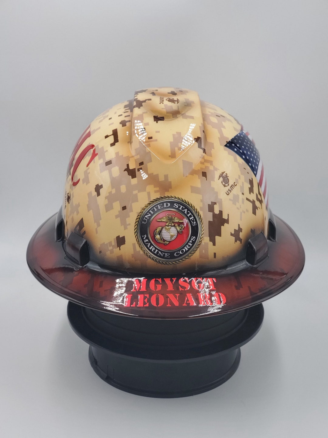 USMC Jordan Full Brim Custom Hard Hat. Photos for This Listing - Etsy