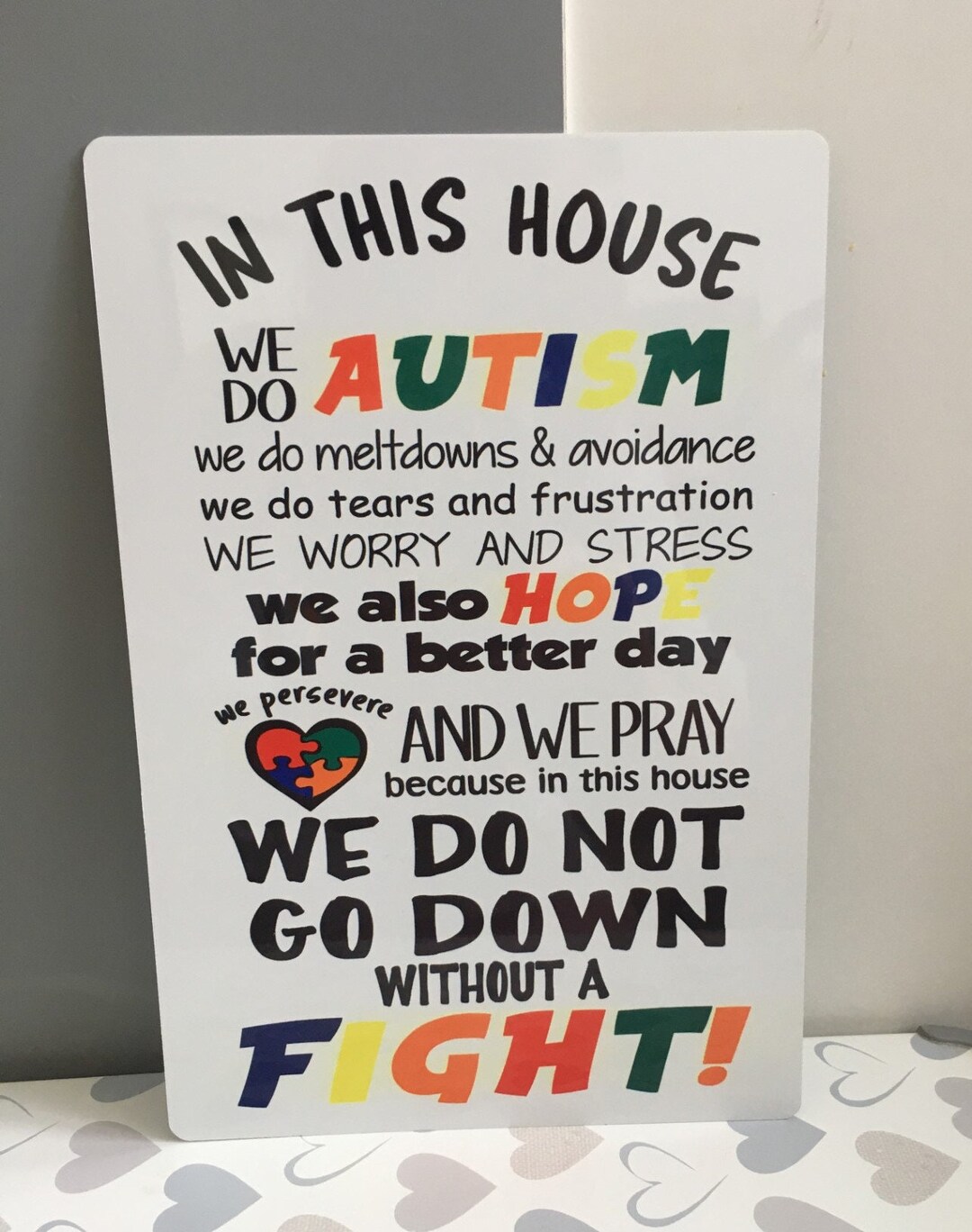 In This House We Do Autism Metal Hanging Sign Plaque - Etsy