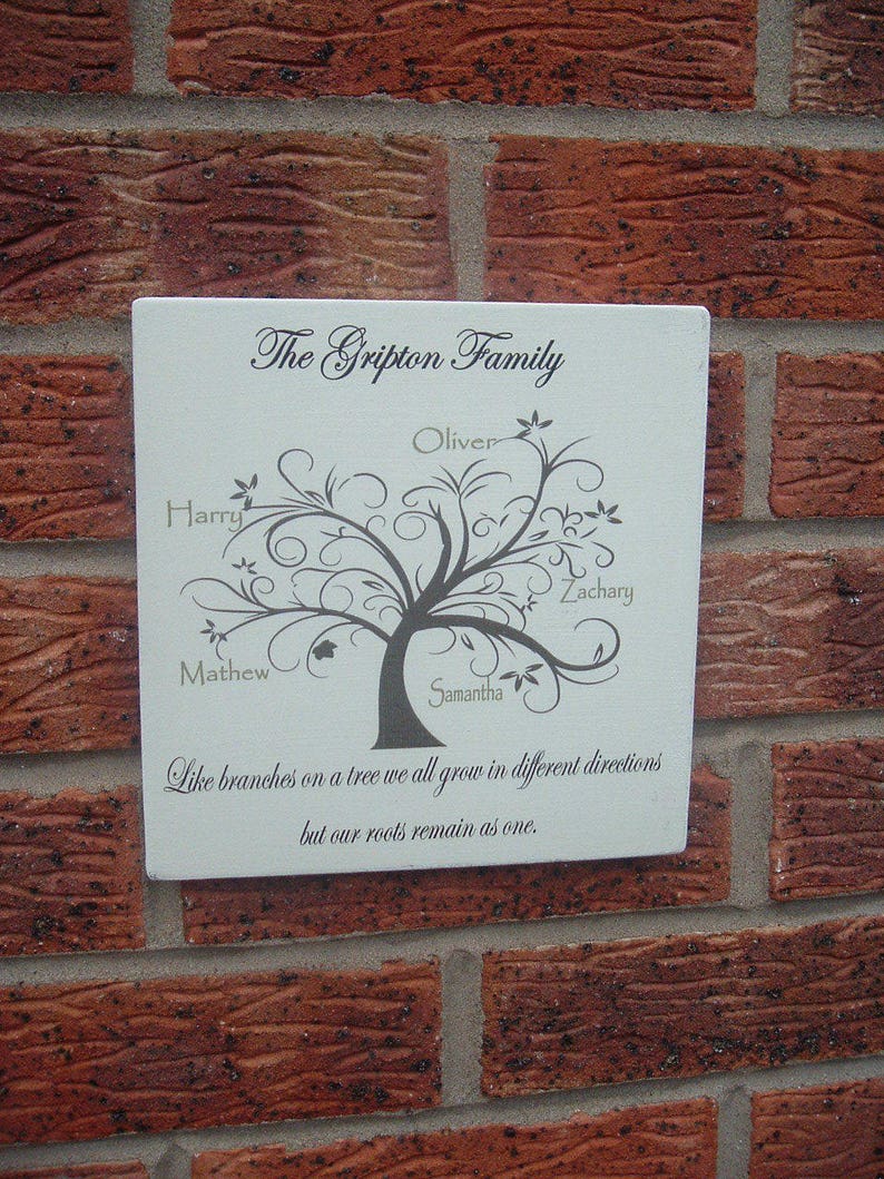 Personalized Family Tree Wooden Sign Plaque Gift Idea - Etsy