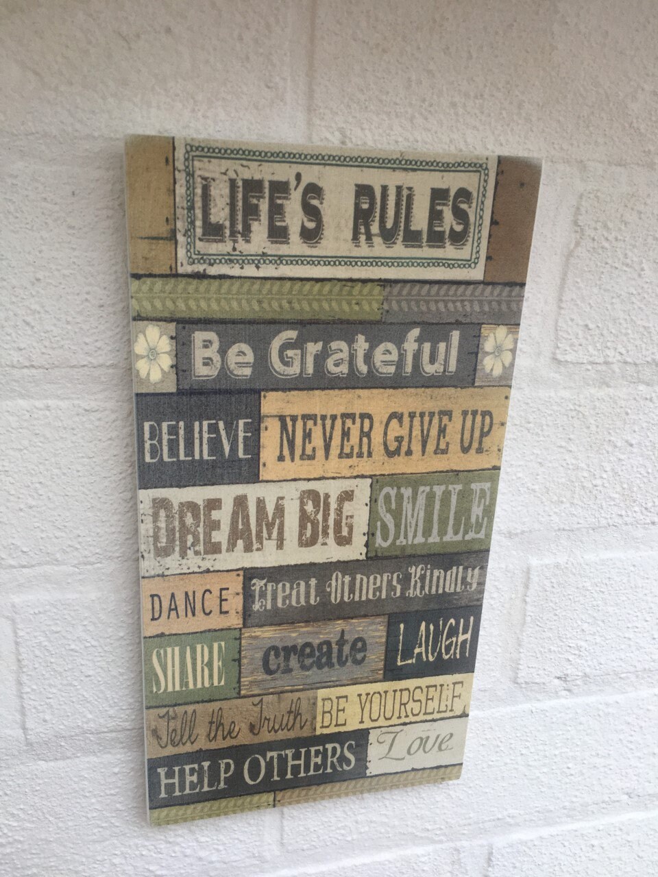 Lifes Rules Hanging Wall Wooden Sign - Etsy