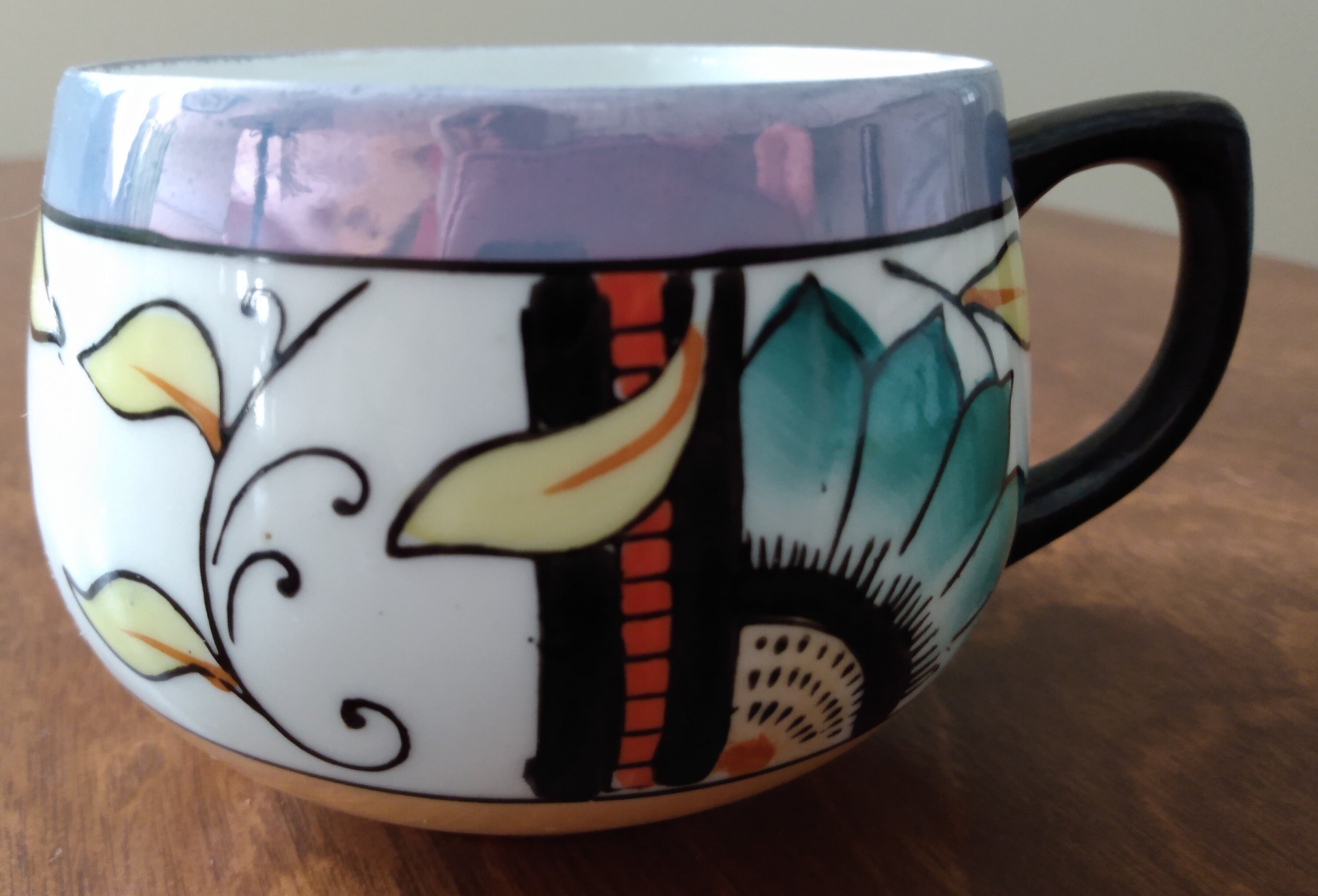 Chikaramachi 1 Teacup and Saucer Lusterware Vintage Floral Flower Japan ...