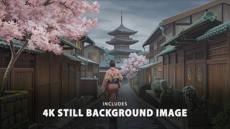 Kyoto Streets. 4k Animated Background for Desktop Wallpaper, iPhone ...