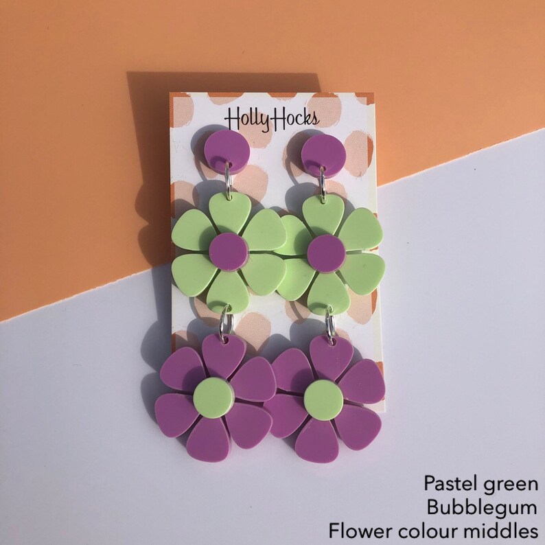 Custom Colour Double Daisy Flower Power Statement Hanging - Etsy