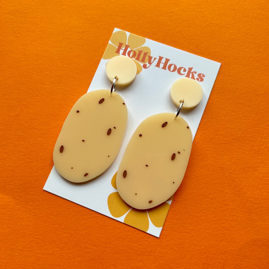 Lasercut Potato Acrylic Vegetable Food Statement Earrings - Etsy