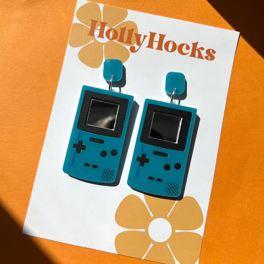 90s 00s Handheld Gamer Console Lasercut Acrylic Earrings Brooch Keyring ...