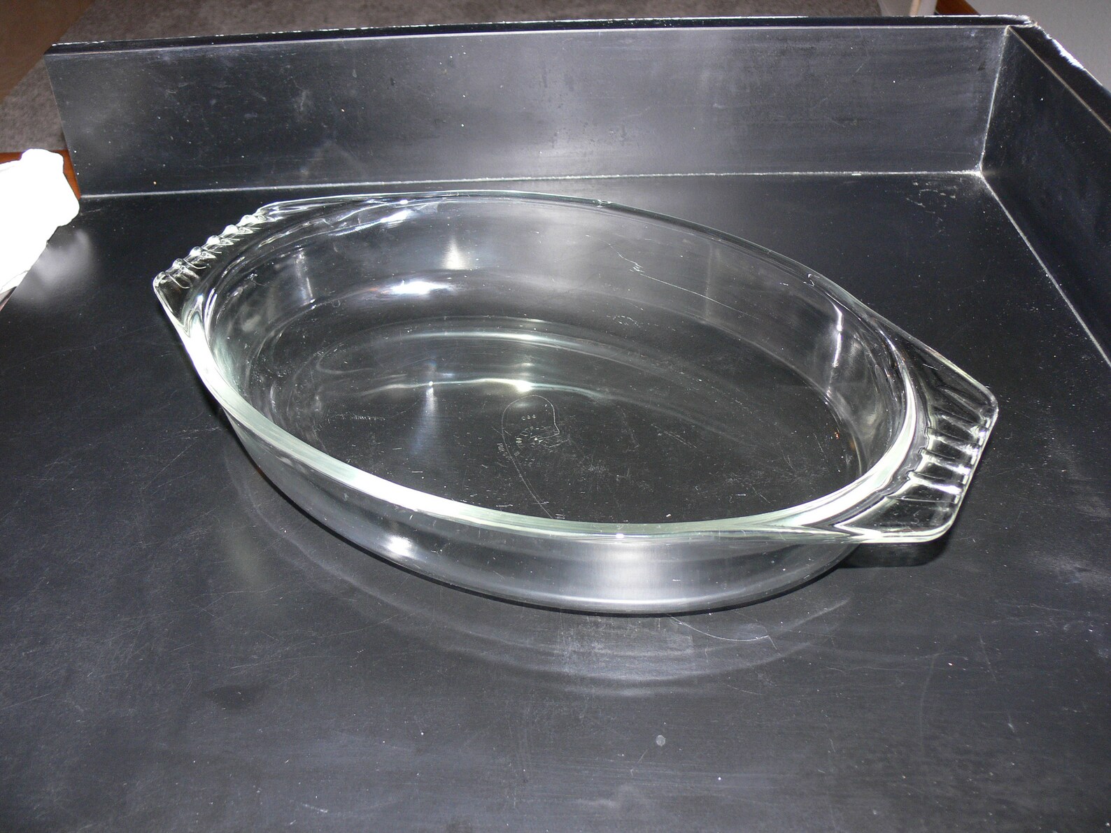 Rare Vintage PYREX 088 3 Qt. Clear Oval ROASTER BASE 15 3/8" X 9.5 ...